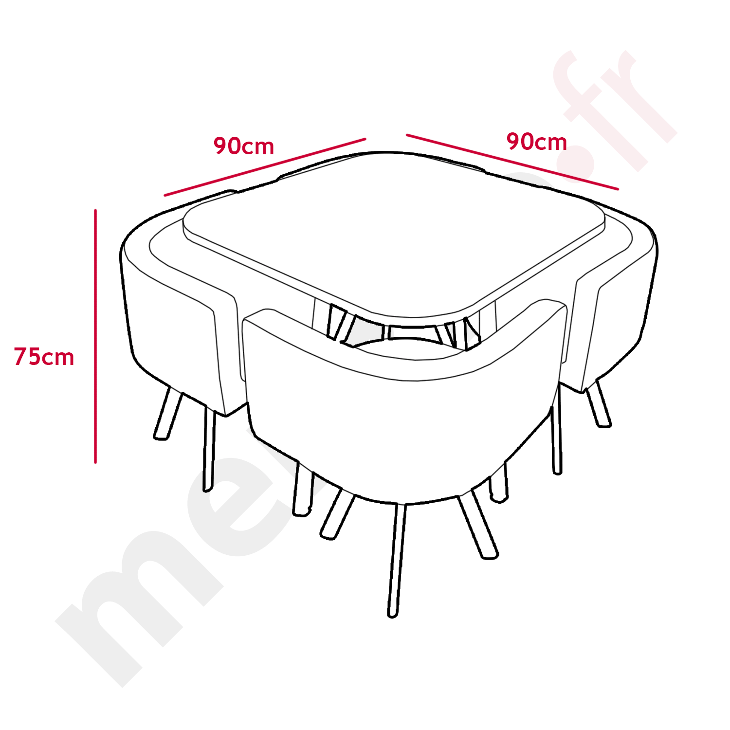Oslo Tischgruppe im skandinavischen Stil Grau & Eiche